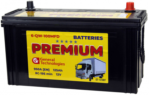 Аккумулятор GENERAL TECHNOLOGIES 125 Ah 950 A ПП по низкой цене и ...